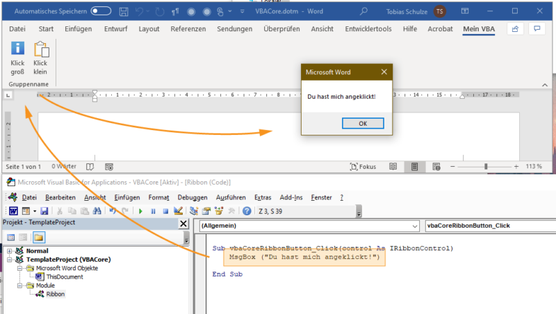 Ribbon für VBA – Button in Action – imaginado