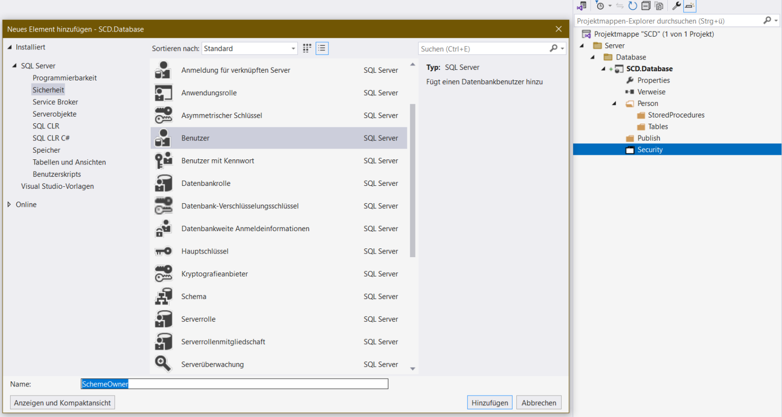 Visual Studio Projekt einrichten und SQL-Datenbank entwerfen – imaginado