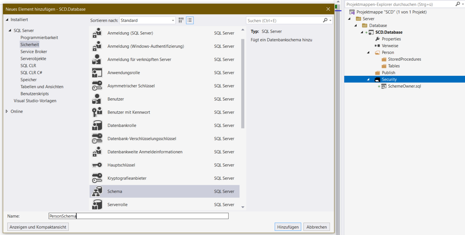 Visual Studio Projekt einrichten und SQL-Datenbank entwerfen – imaginado