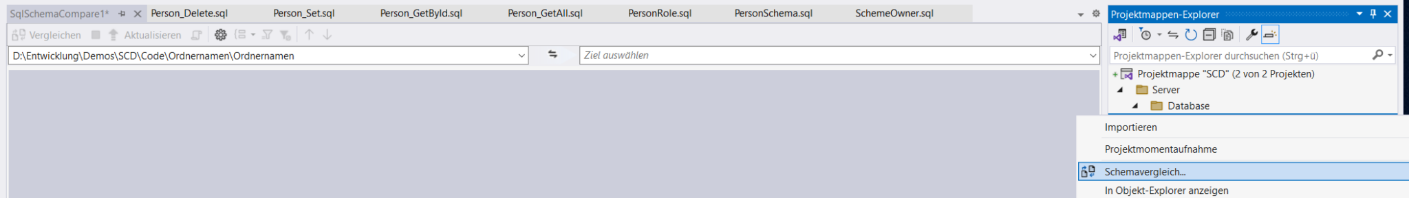 Visual Studio Projekt einrichten und SQL-Datenbank entwerfen – imaginado